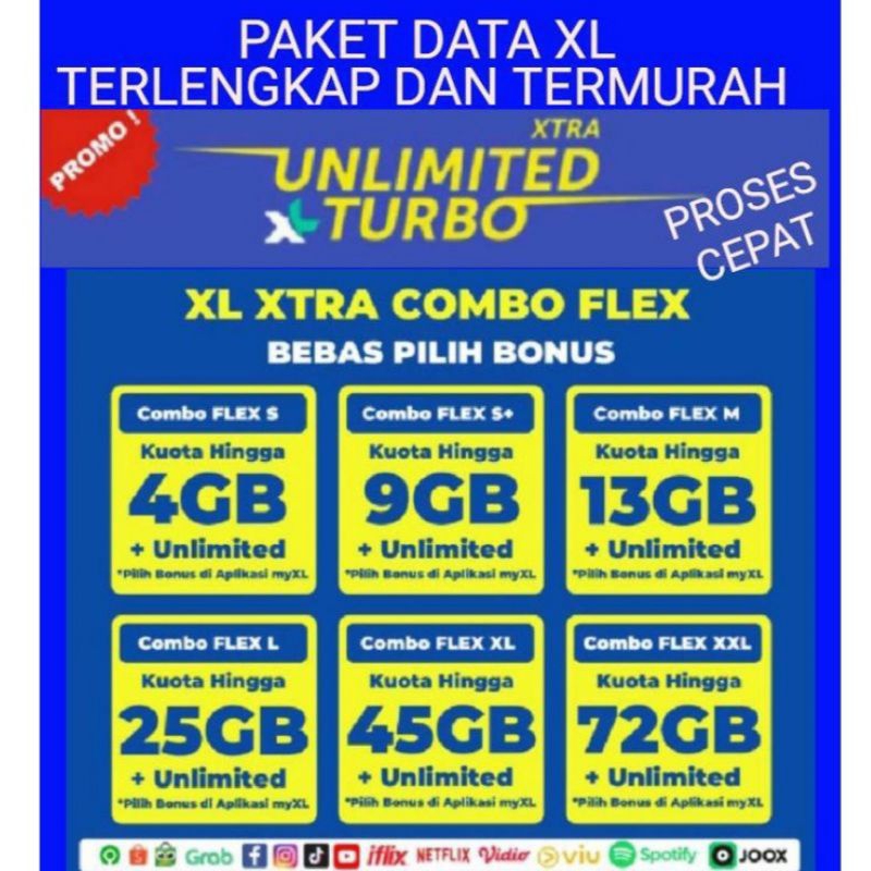 Jual PAKET DATA KUOTA INTERNET XL XTRA COMBO FLEX HARGA MURAH PROMO | Shopee Indonesia