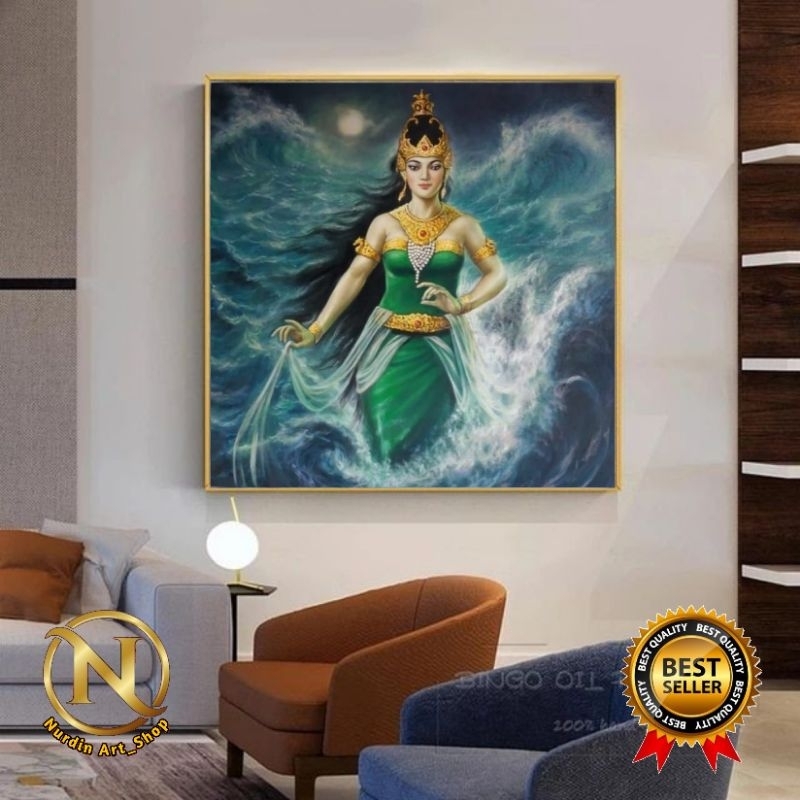 Jual Lukisan Ratu Pantai Selatan Nyi Roro Kidul Plus Frame | Shopee ...