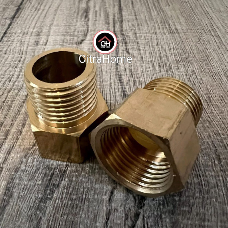 Jual Sok Drat Luar Dalam 1/2” Kuningan Itzu | Shopee Indonesia