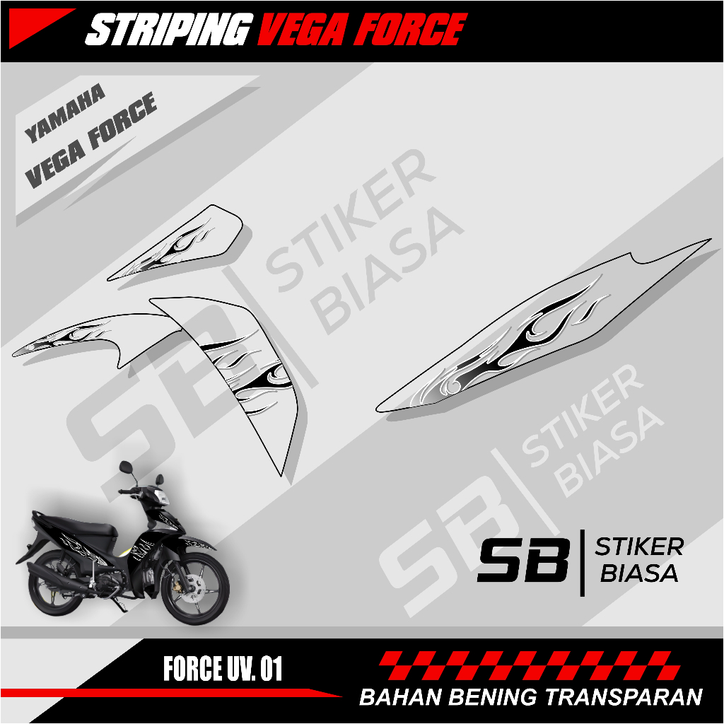 Jual striping variasi vega force bahan bening transparan | stiker ...