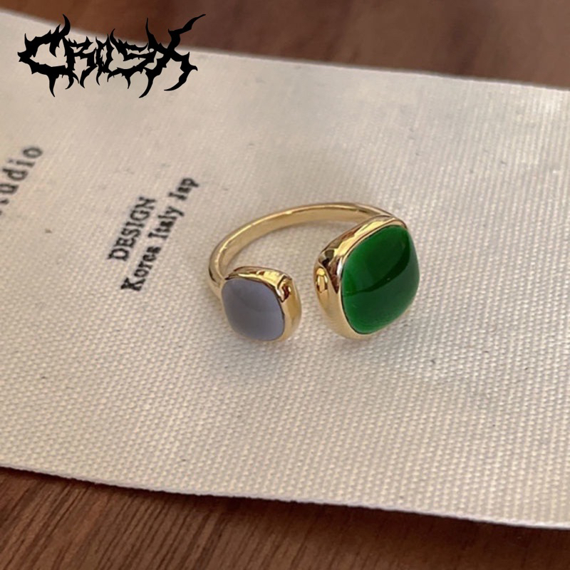 Jual ALPA GOLD RING / CINCIN EMAS JESSENIA RING GEOMETRI AKSESORIS PERHIASAN OVAL COUPLE RING ...