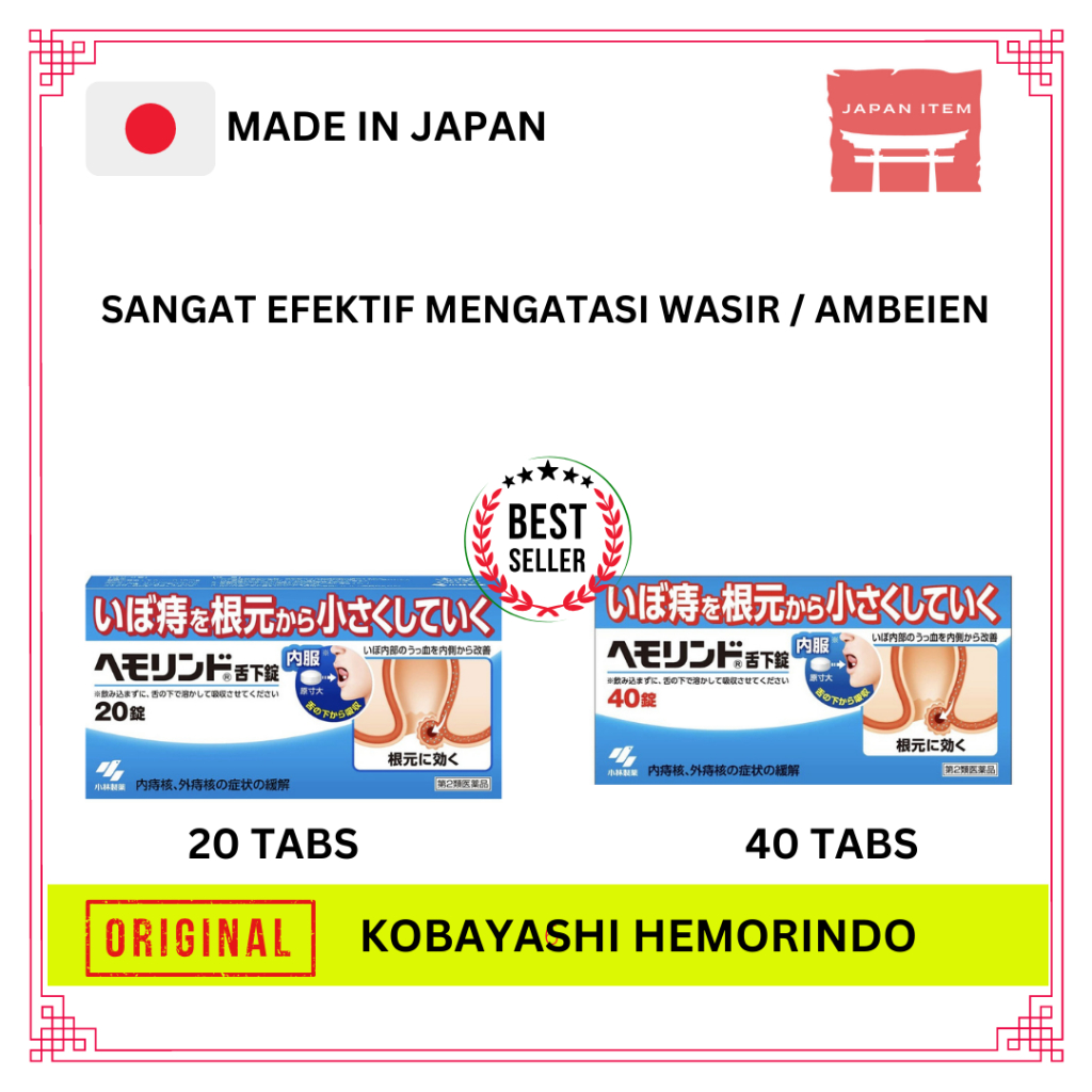 Jual Kobayashi Hemorindo Sublingual Obat Wasir Ambeien isi 20 40 ...