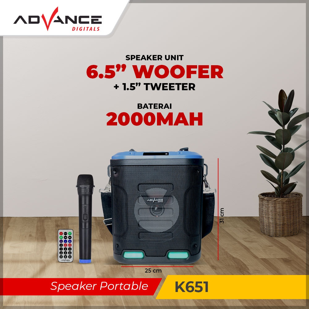 Jual ADVANCE K651 Speaker BLUETOOTH + FREE MIC Garansi Resmi 1 Tahun | Shopee Indonesia