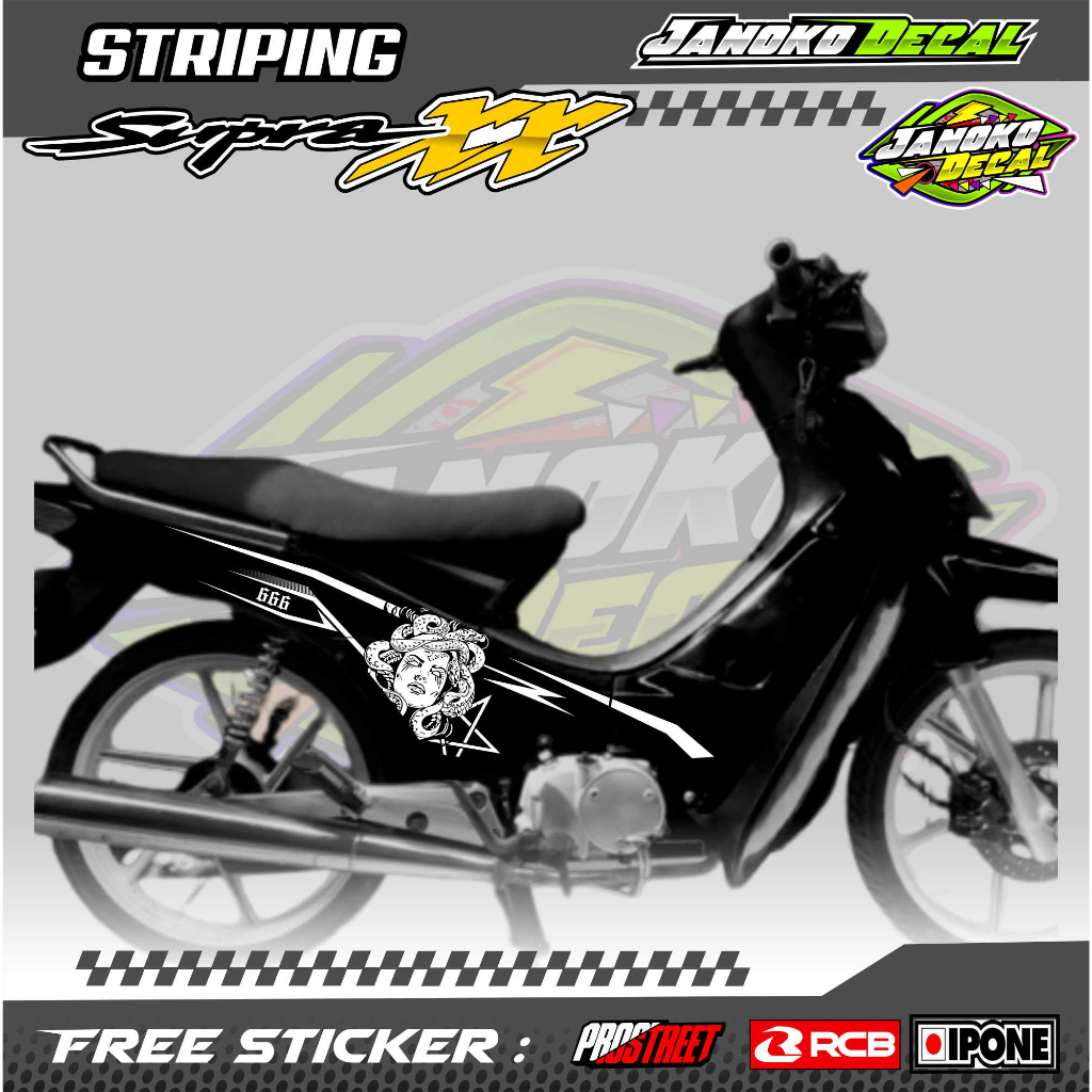Jual STRIPING VARIASI HONDA SUPRA XX MEDUSA STYLE / STICKER MOTOR SUPRA ...