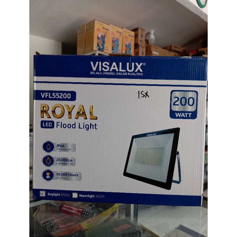 Jual Kap Sorot Royal 200 Watt Putih Flood Light Visalux VFL55200 | Shopee Indonesia