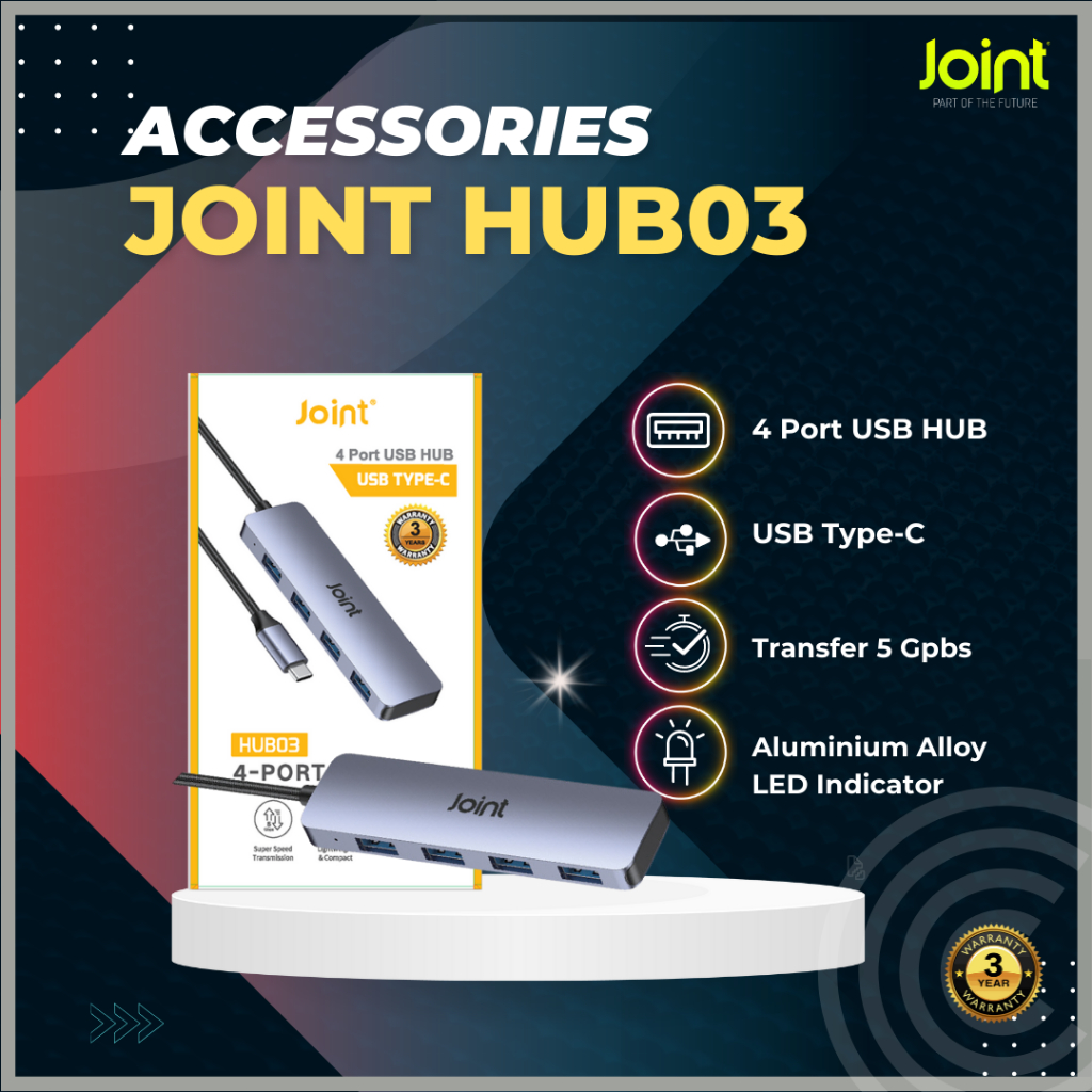 Jual JOINT HUB03 Multi Port USB HUB USB Type-C Original Bergaransi ...