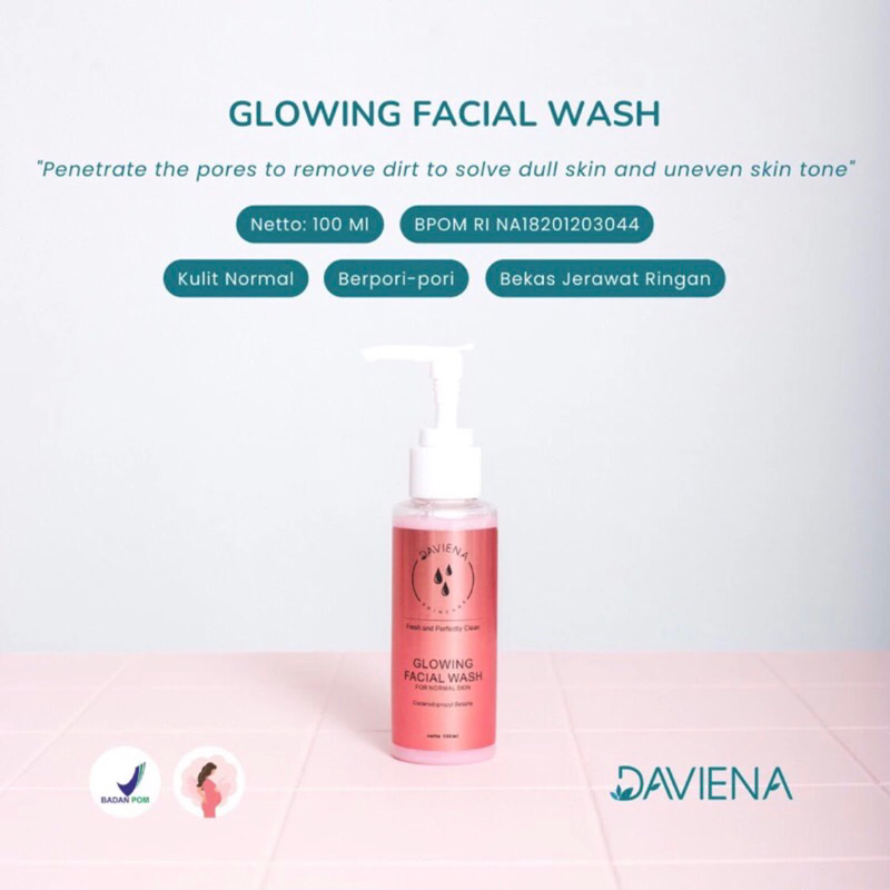 Jual Daviena Skincare Glowing Facial Wash (100ml) | Shopee Indonesia