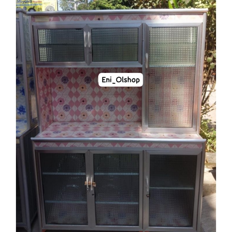 Jual LEMARI PIRING ALUMUNIUM 3 PINTU, 5 KERAMIK, RAK PIRING PALEMBANG ...