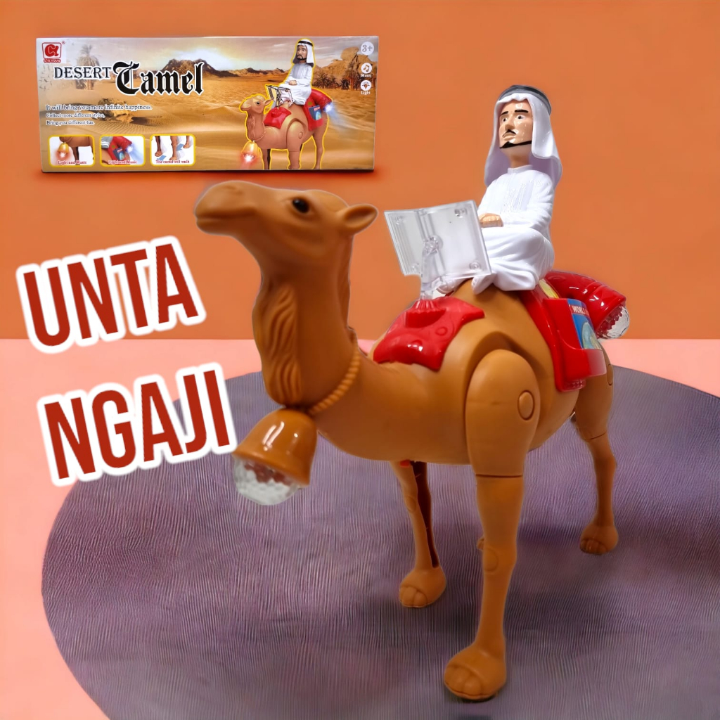 Jual Mainan Anak Robot Hewan Unta Ngaji Lampu Musik Desert Camel ...