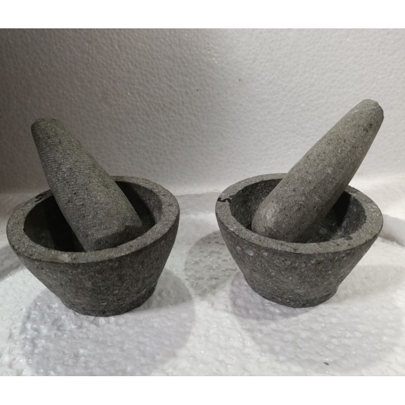 Jual Lesung Batu + Uluk Batu ukuran 5 inc ASLI BATU | Shopee Indonesia