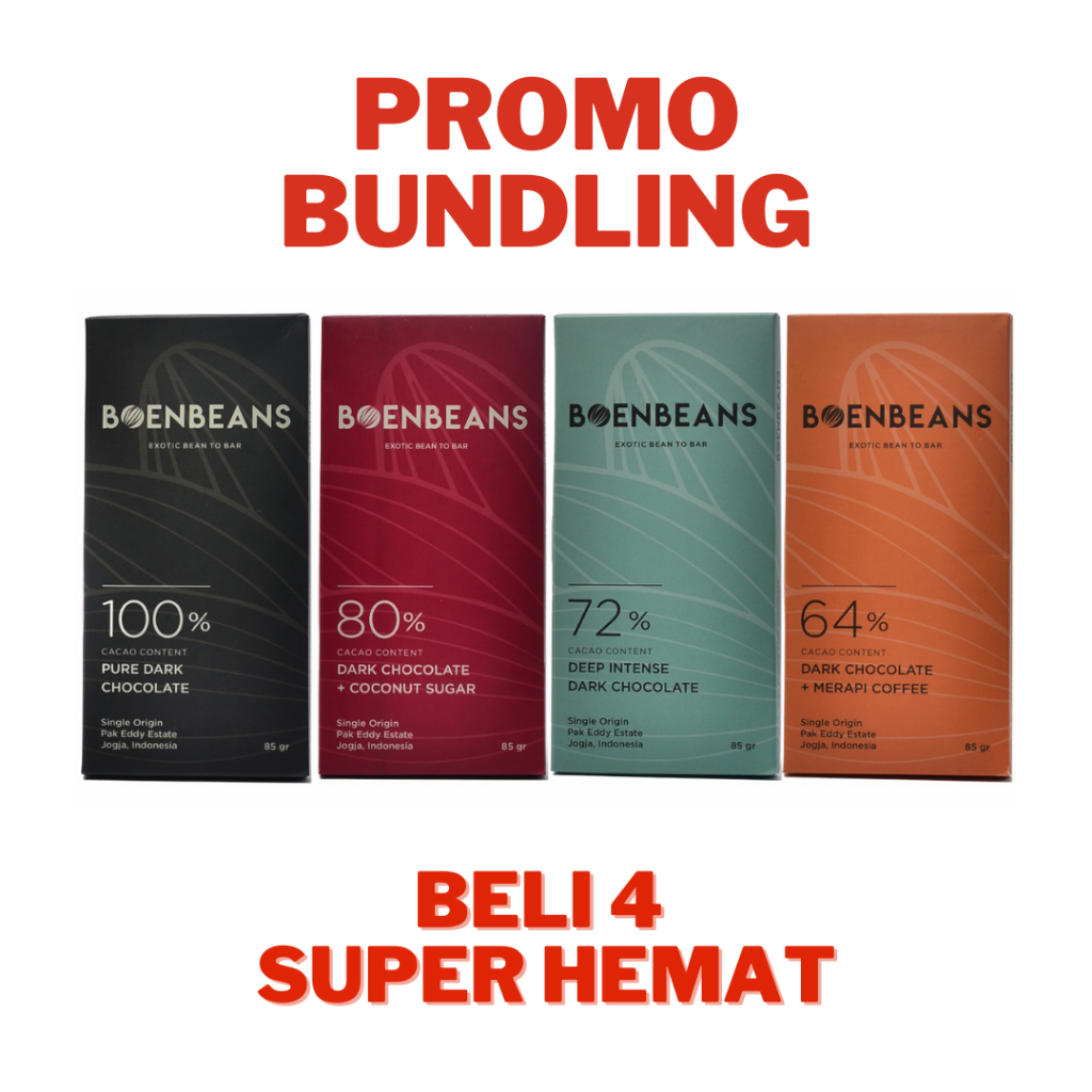 Jual Boenbeans Dark Chocolate 100% 80% 72% 64% | Coklat Hitam | Cocoa ...