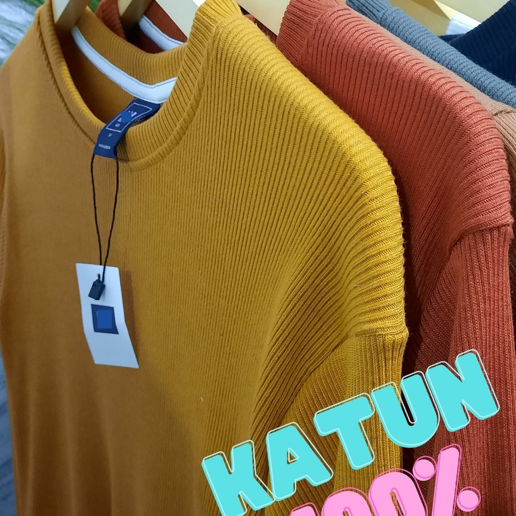 Jual Kaos rib oblong premium wanita lengan panjang Atasan wanita Bahan ...