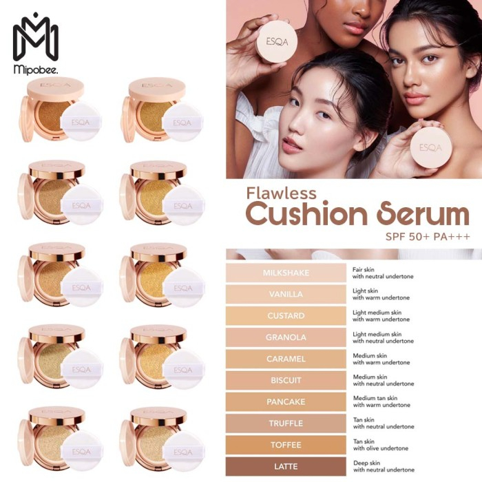 Jual ESQA Flawless Cushion Serum SPF 50+ PA+++ | Shopee Indonesia
