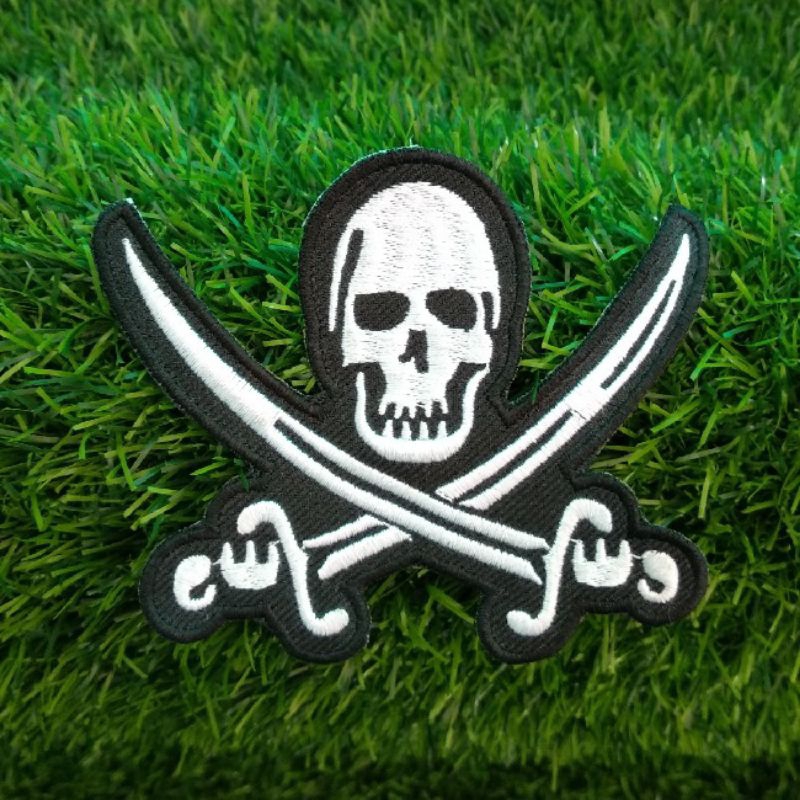 Jual Bordir Bajak Laut Tengkorak Pirates Emblem Tas Topi Cosplay Custom ...