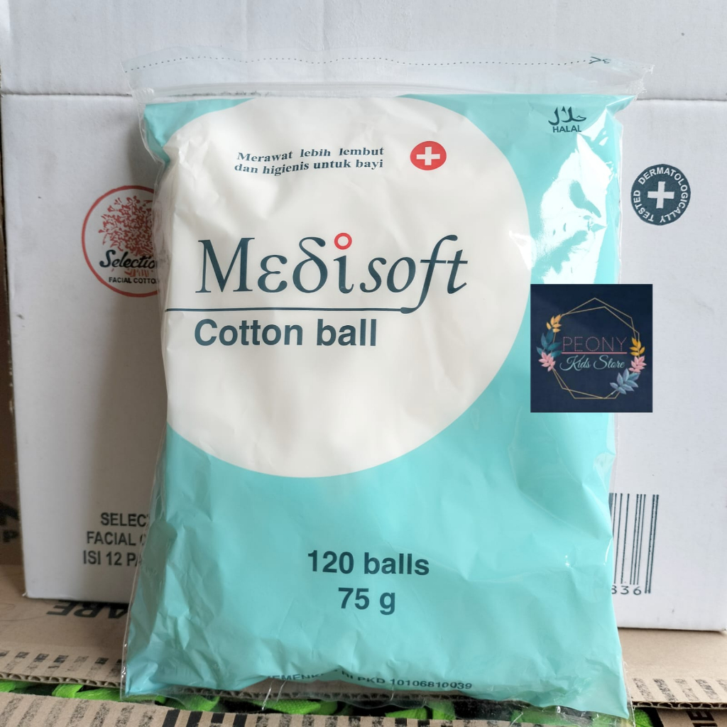 Jual MEDISOFT COTTON BALL ISI 120 BALLS 75g / kapas balls isi 120 ...