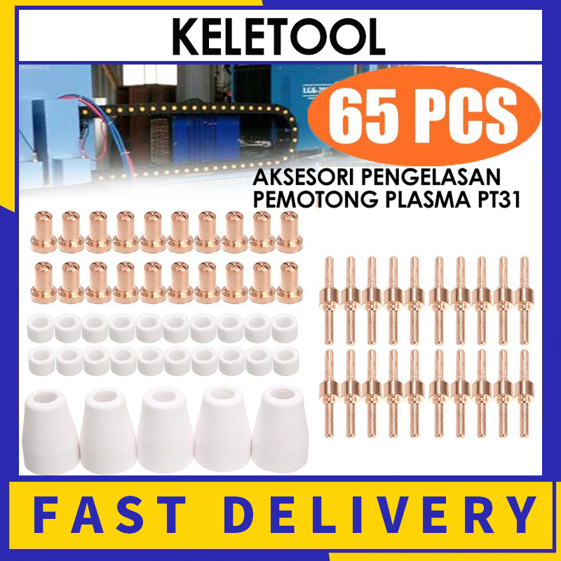 Jual Set 65Pcs Tip Plasma Cutter & Nozzle Akses s PT31 30 40 50 untuk ...