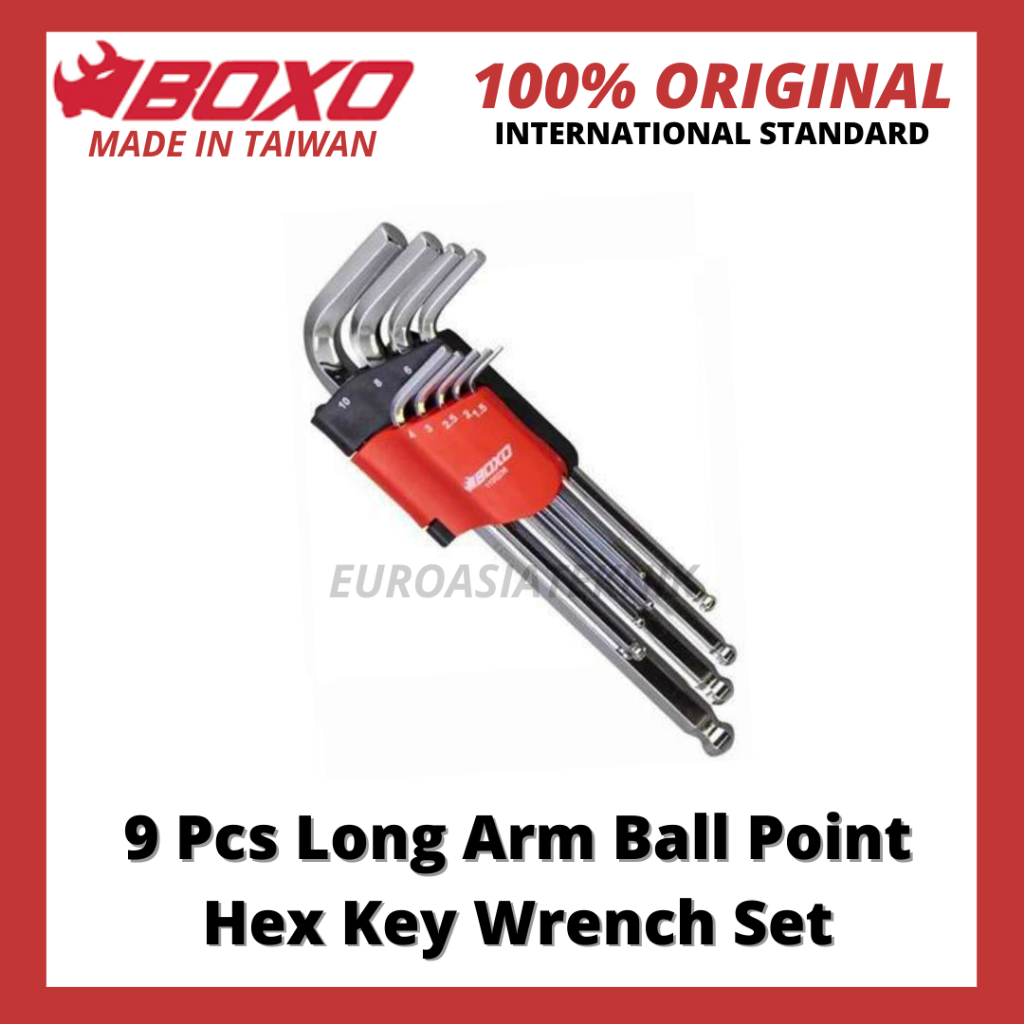Jual BOXO TOOLS | Kunci L - L 9Pcs Long Arm Ball Point Hex Key (1100236 ...