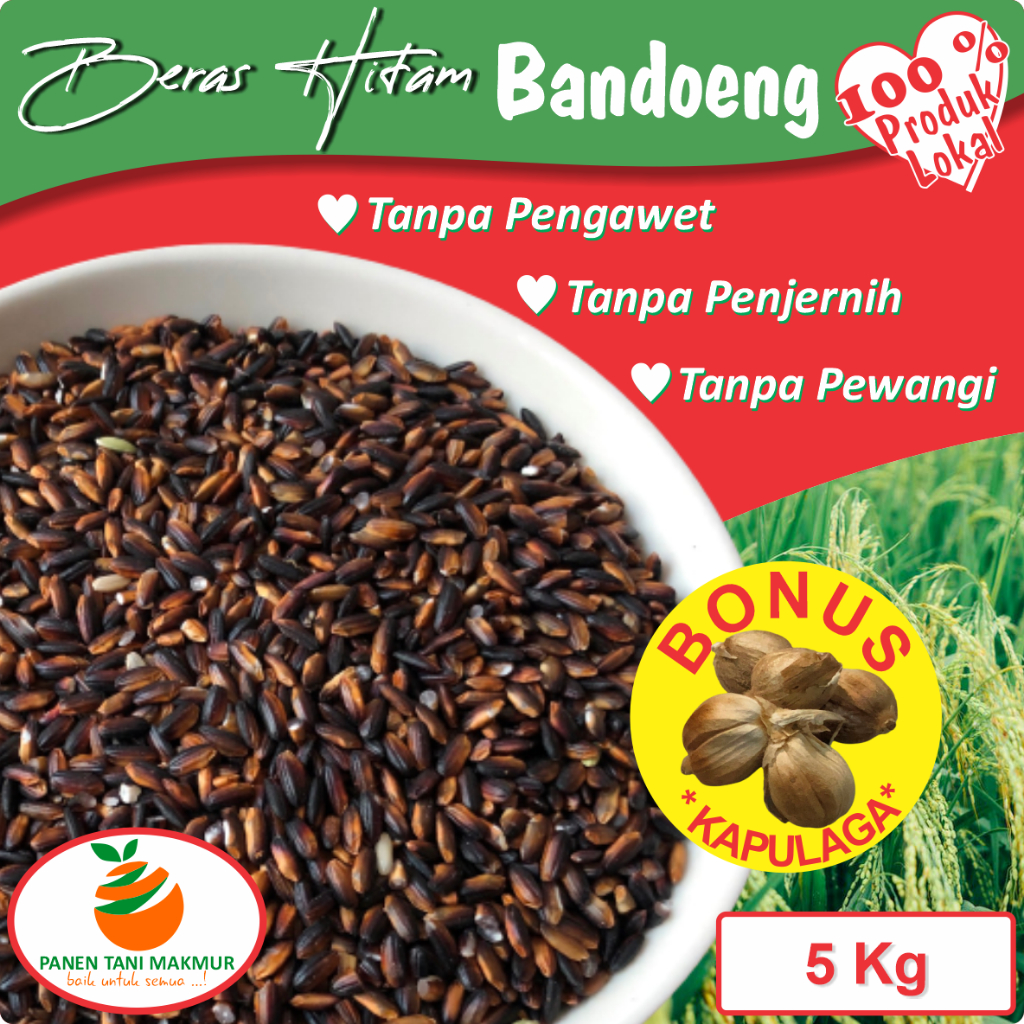 Jual Beras Hitam Kesehatan Panen Tani Makmur Bandoeng - Bandung 5Kg ...