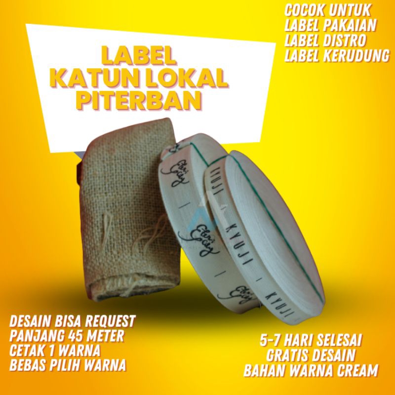 Jual label piterban label baju bahan katun label hijab label katun ...
