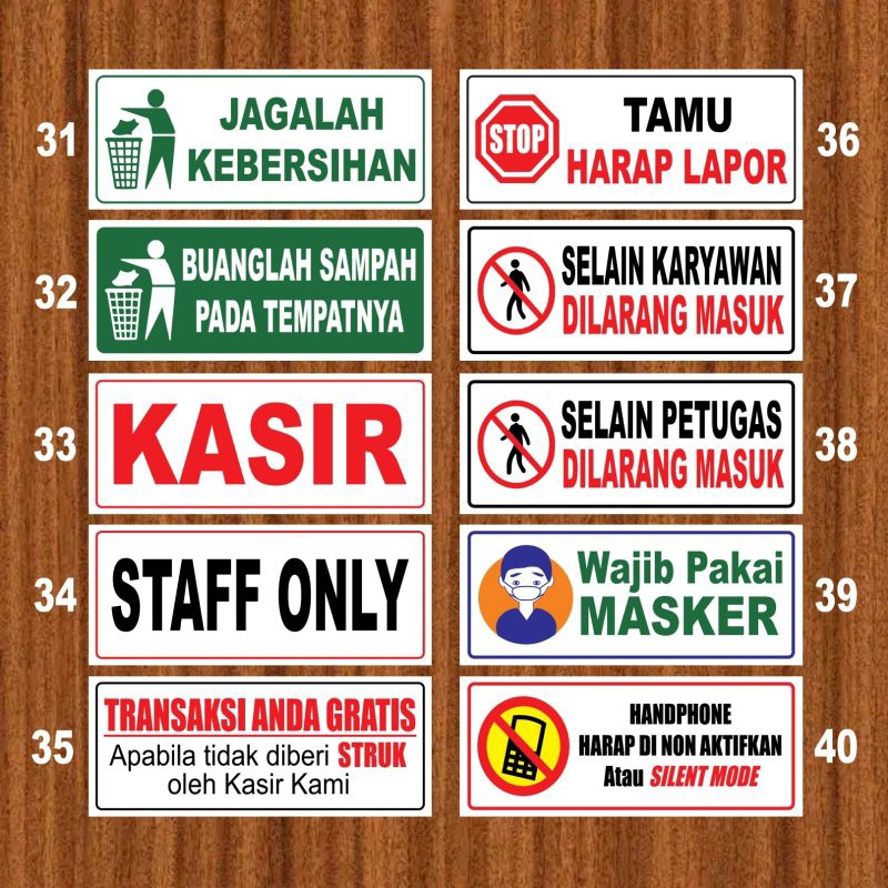 Jual Acrylic Signage/ Rambu Akrilik/ Sign Label Peringatan | Shopee ...