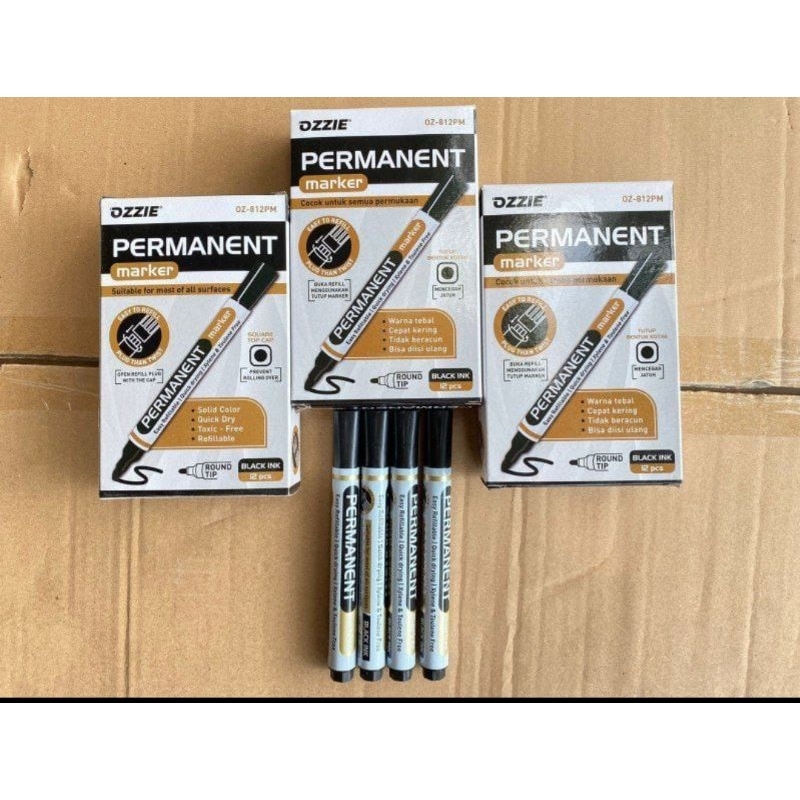 Jual spidol permanen isi 12 | Shopee Indonesia