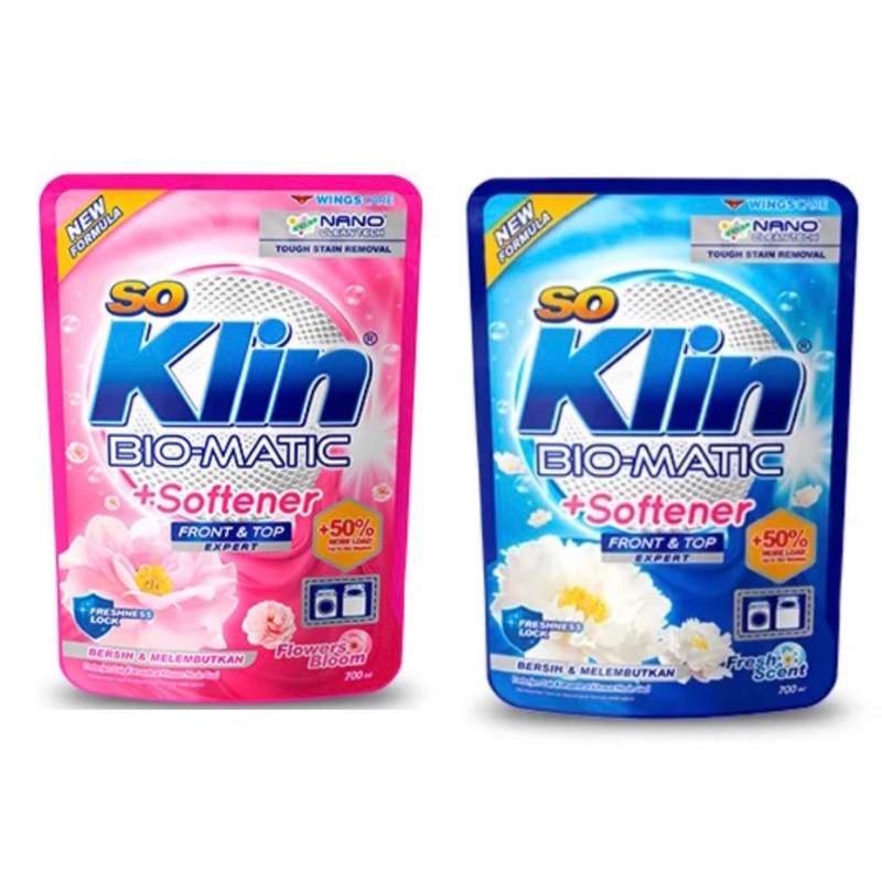 Jual So Klin Biomatic + Softener Detergen Cair 700 ml | Shopee Indonesia