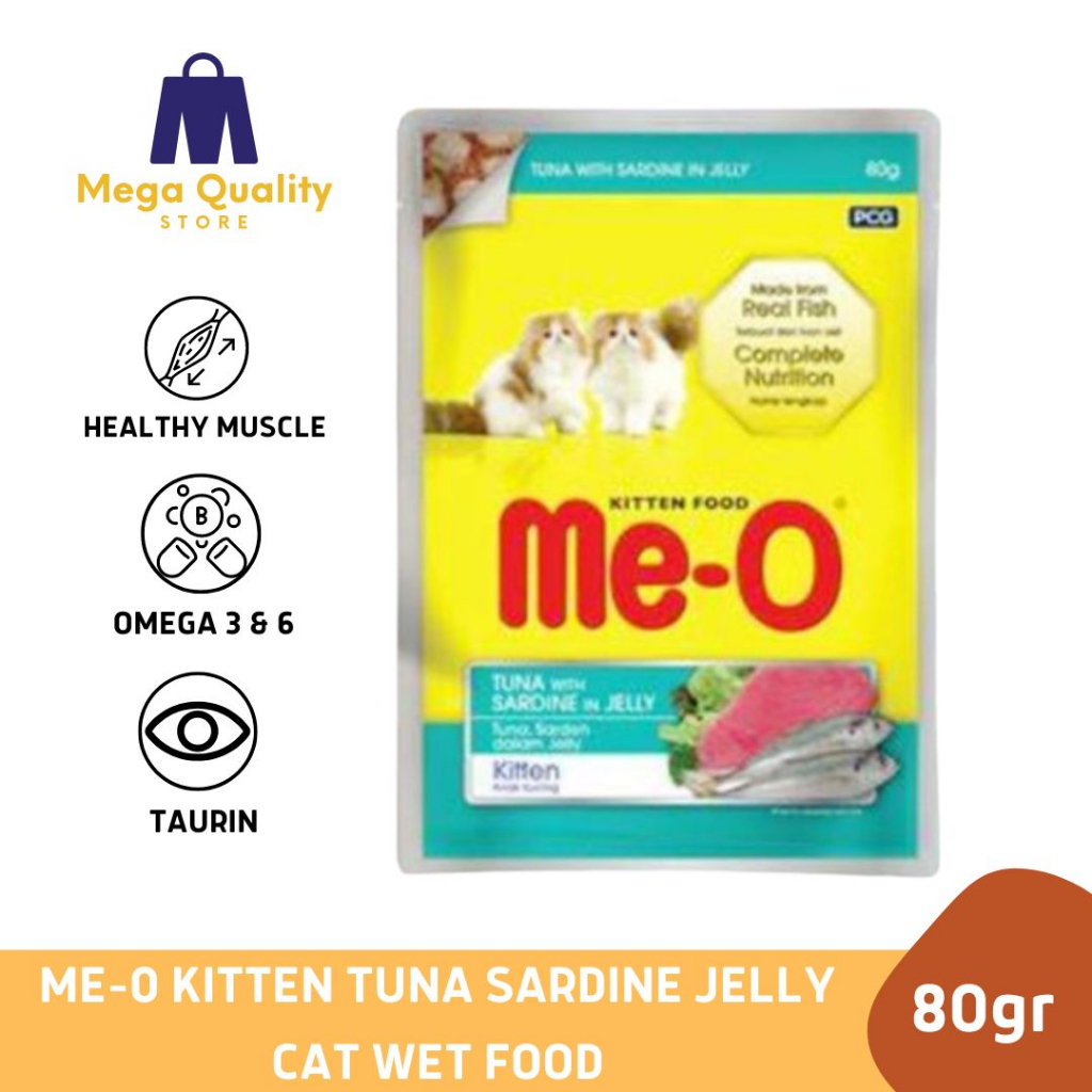 Jual Meo Pouch Kitten Tuna Sardine Jelly Cat Wet Food 80gr | Shopee ...