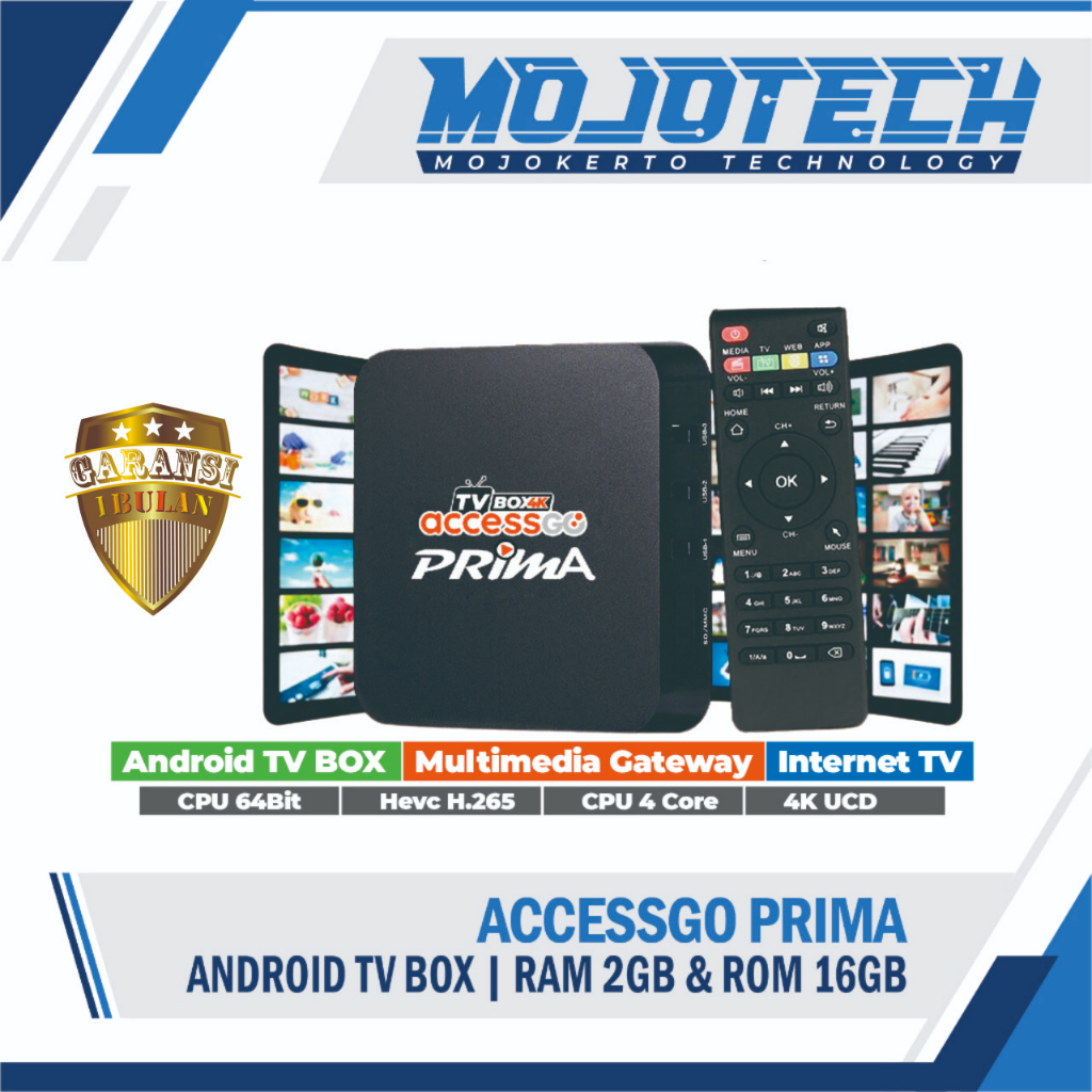 Jual ANDROID TV BOX 4K PRIMA ACCESSGO RAM 2GB/16GB Wifi | Shopee Indonesia