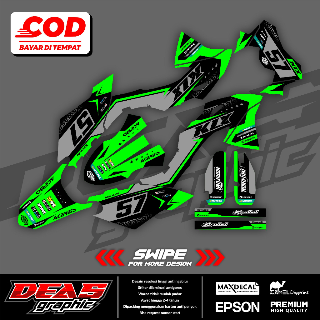 Jual Decal KLX BF - KLX G - KLX SE grafis 017 - STICKER DECAL ...