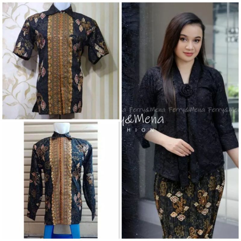 Jual Set Baju Kebaya Batik Couple Tunangan / Baju Batik Kondangan Cewek ...