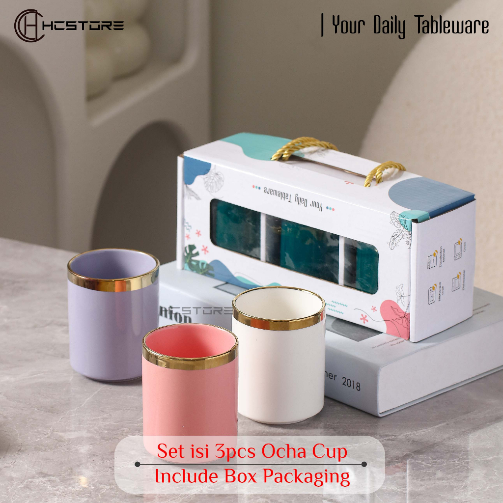 Jual Gelas Cangkir Ochar Cup Keramik Gelas Teh Tea Cup Gold Mewah Harga ...