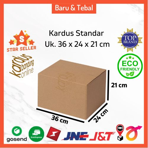 Jual Kardus Box Karton Kotak Dus Packing Medium Polos Uk. 36x24x21 cm ...