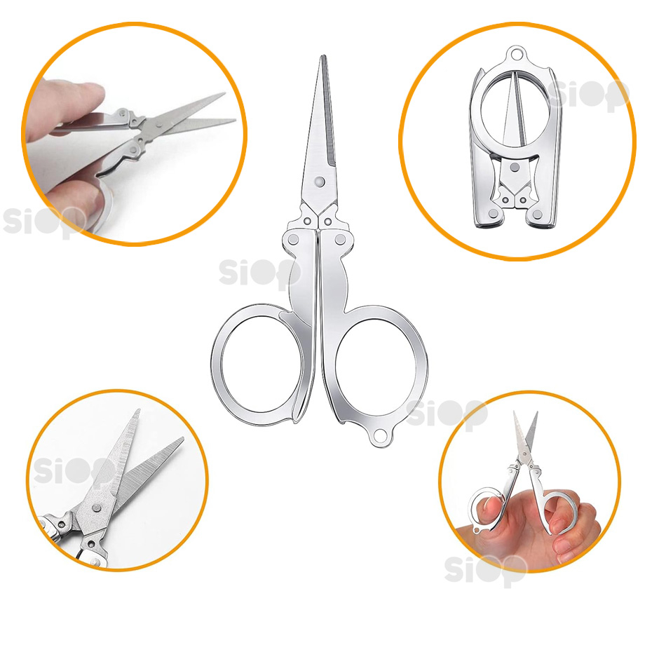 Jual GUNTING LIPAT Stainless Portable Trip Scissors | Shopee Indonesia