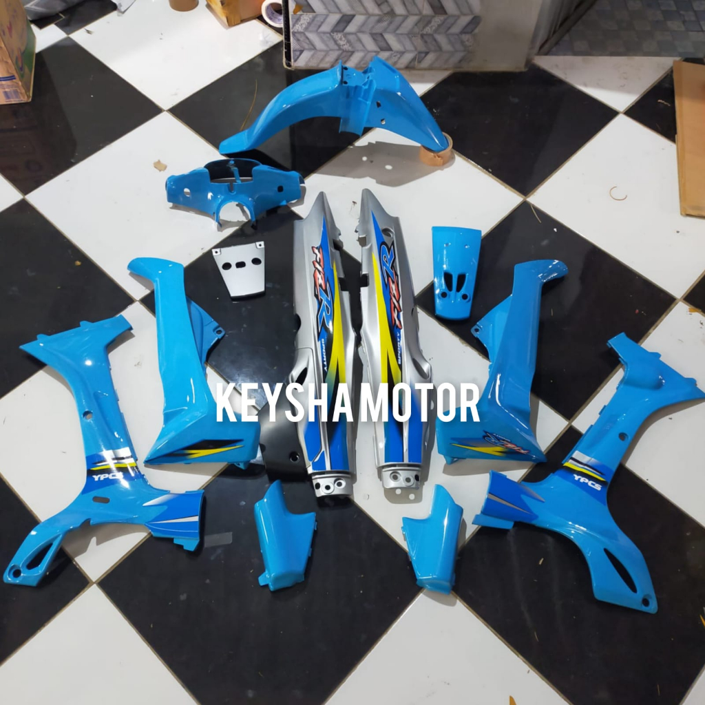 Jual PAKET COVER BODY HALUS FIZ R YAMAHA FIZR DUAL TONE BIRU SILVER ...