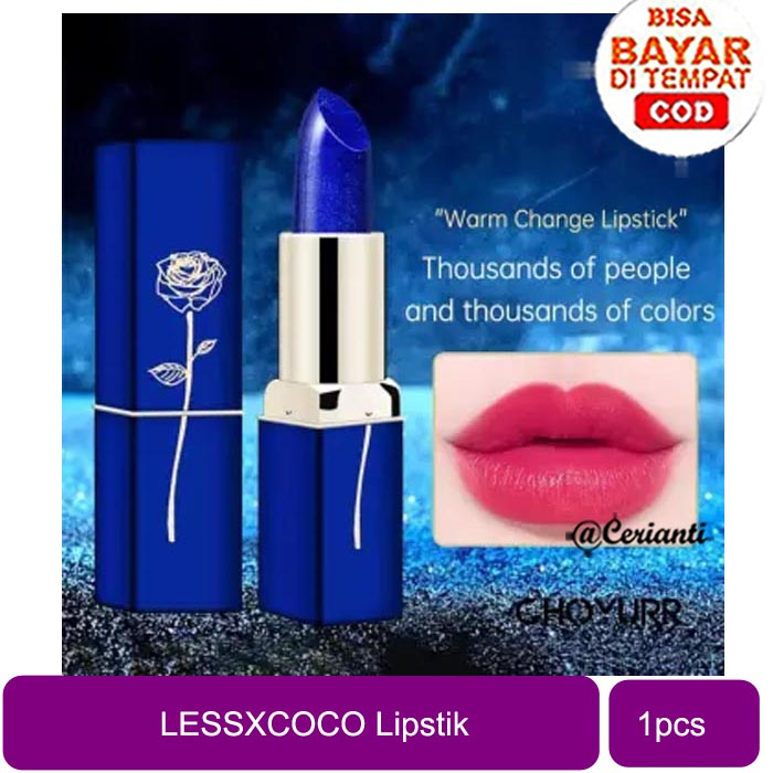 Jual LESSXCOCO Blue Lipstick Biru Color Changing lessxcoco lipstik biru ...