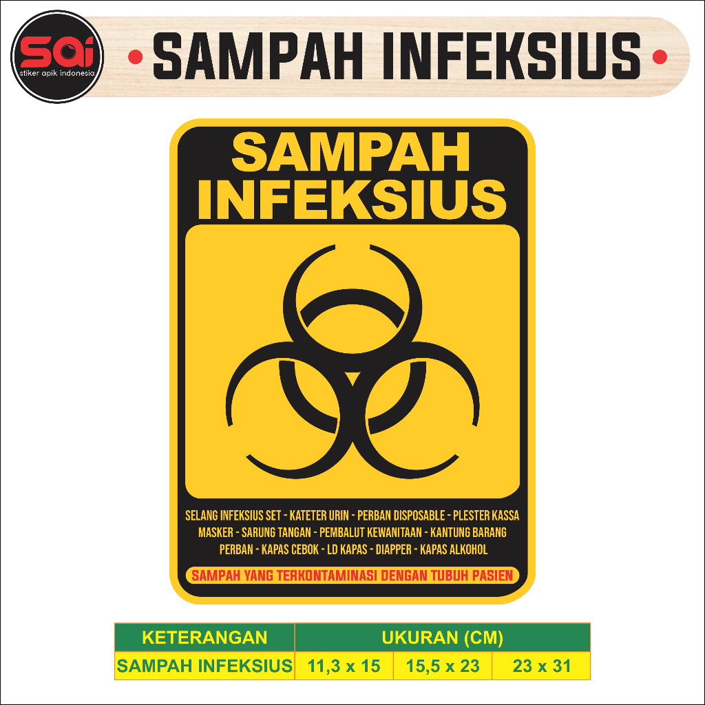 Jual stiker vinyl anti air JENIS SAMPAH INFEKSIUS - MEDIS - ORGANIK ...