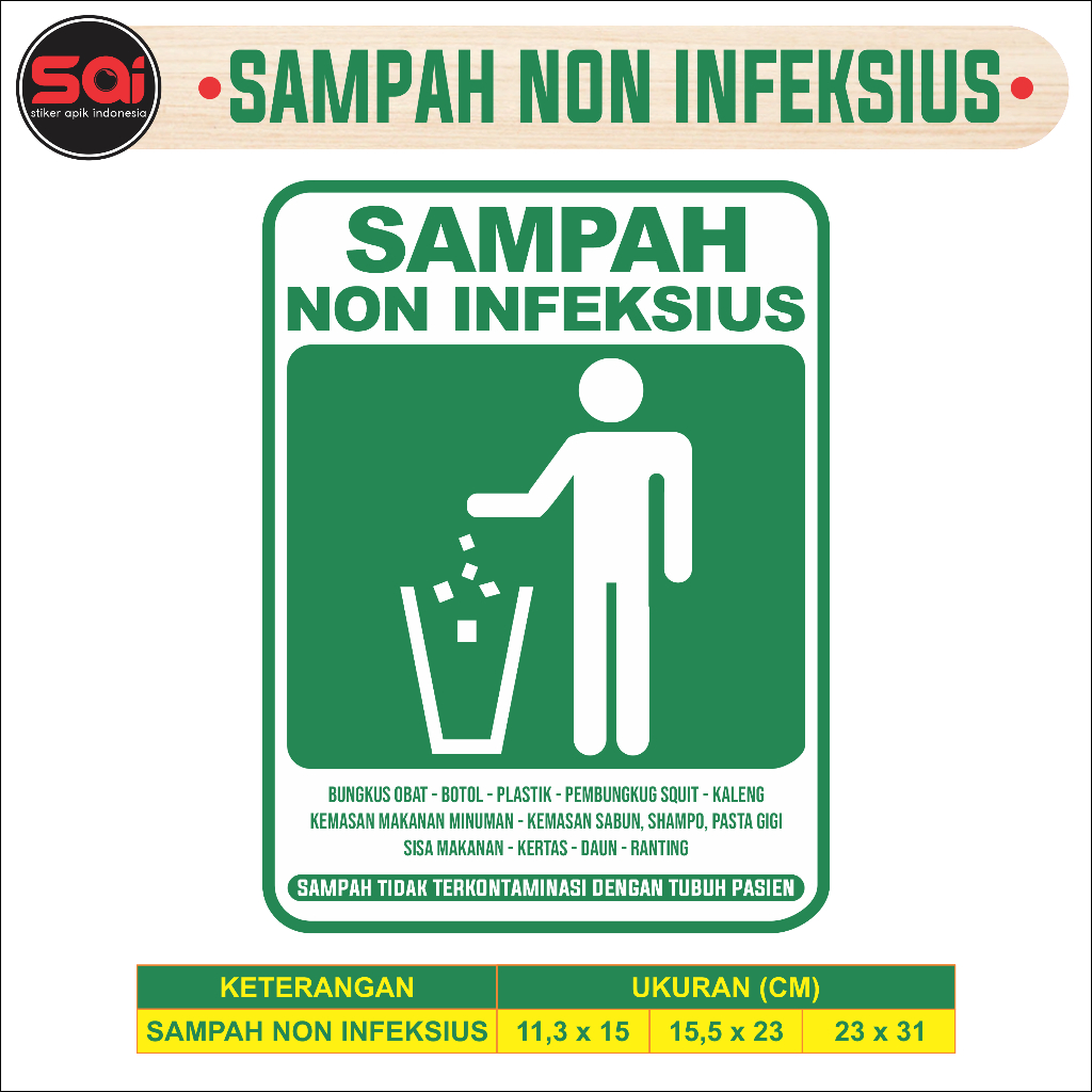 Jual stiker vinyl anti air JENIS SAMPAH INFEKSIUS - MEDIS - ORGANIK ...
