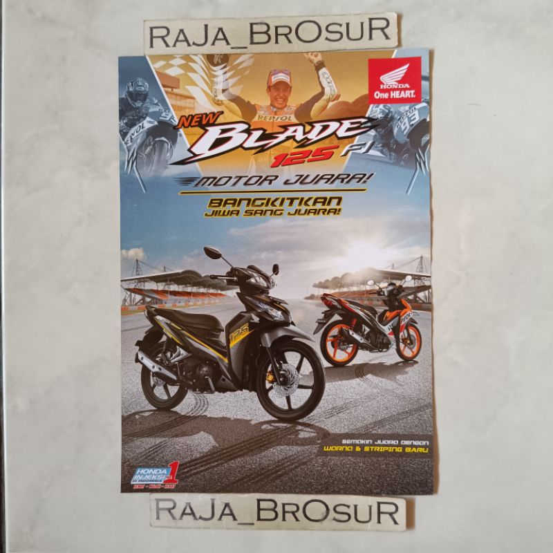 Jual Poster brosur katalog flyer Honda New Blade 125 Blade125 FI ...
