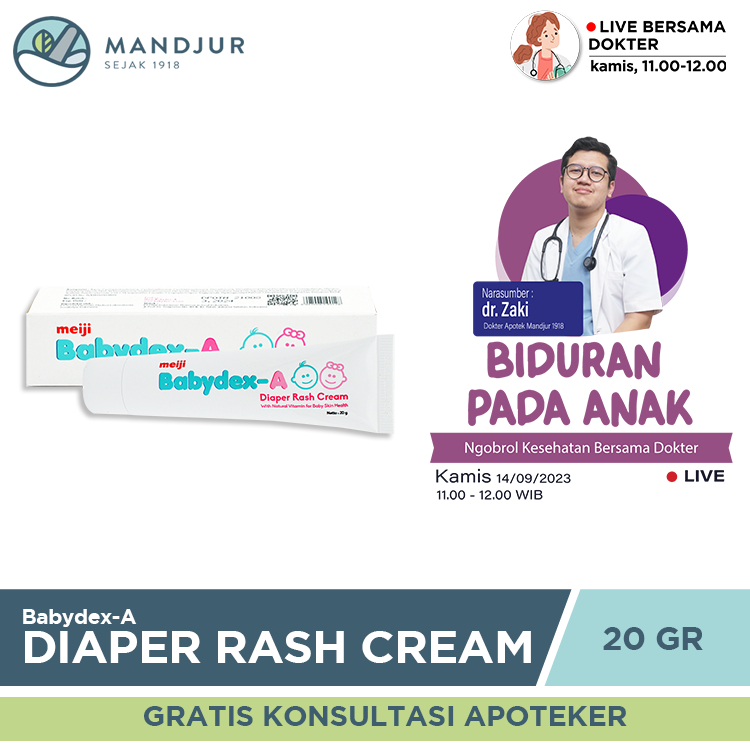 Jual Babydex-A Diaper Rash Cream 20 Gr - Krim Pereda Gatal Ruam Popok ...
