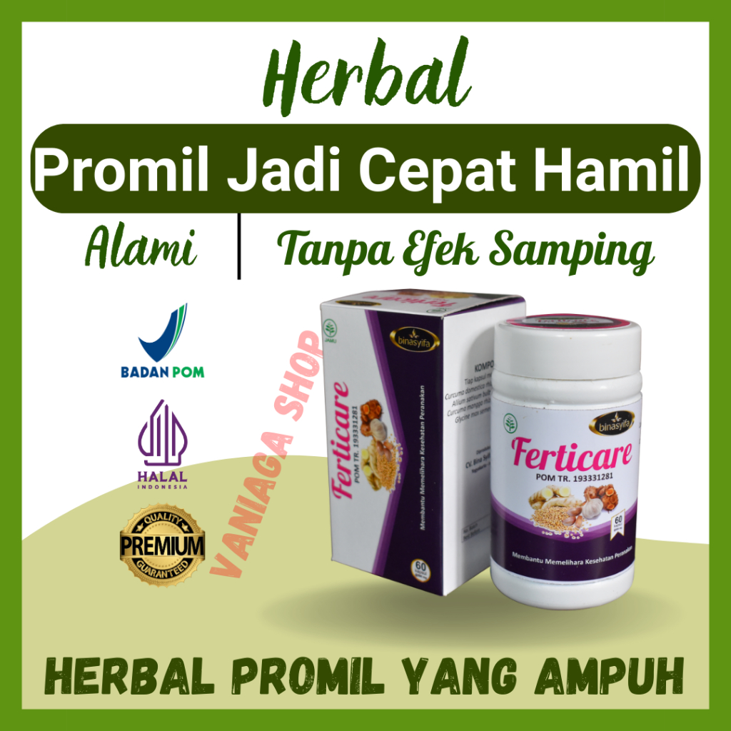 Jual Herbal Promil Kehamilan Ampuh Cepat Hamil Dalam 2 Minggu Kesuburan Wanita Ferticare Bpom ...