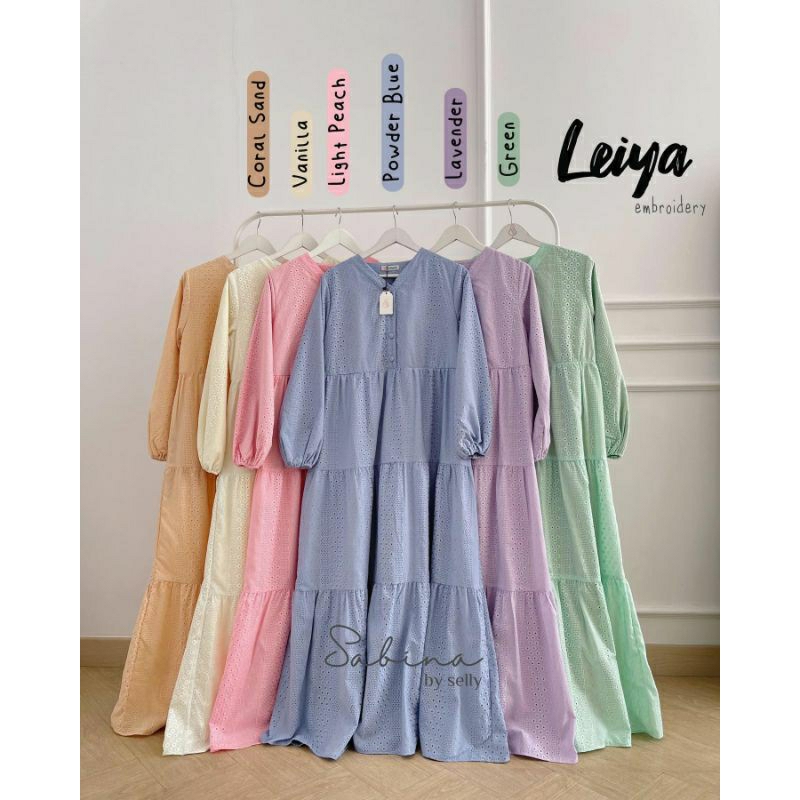 Jual Leiya Embroidery Dress Sabina By Selly | Shopee Indonesia
