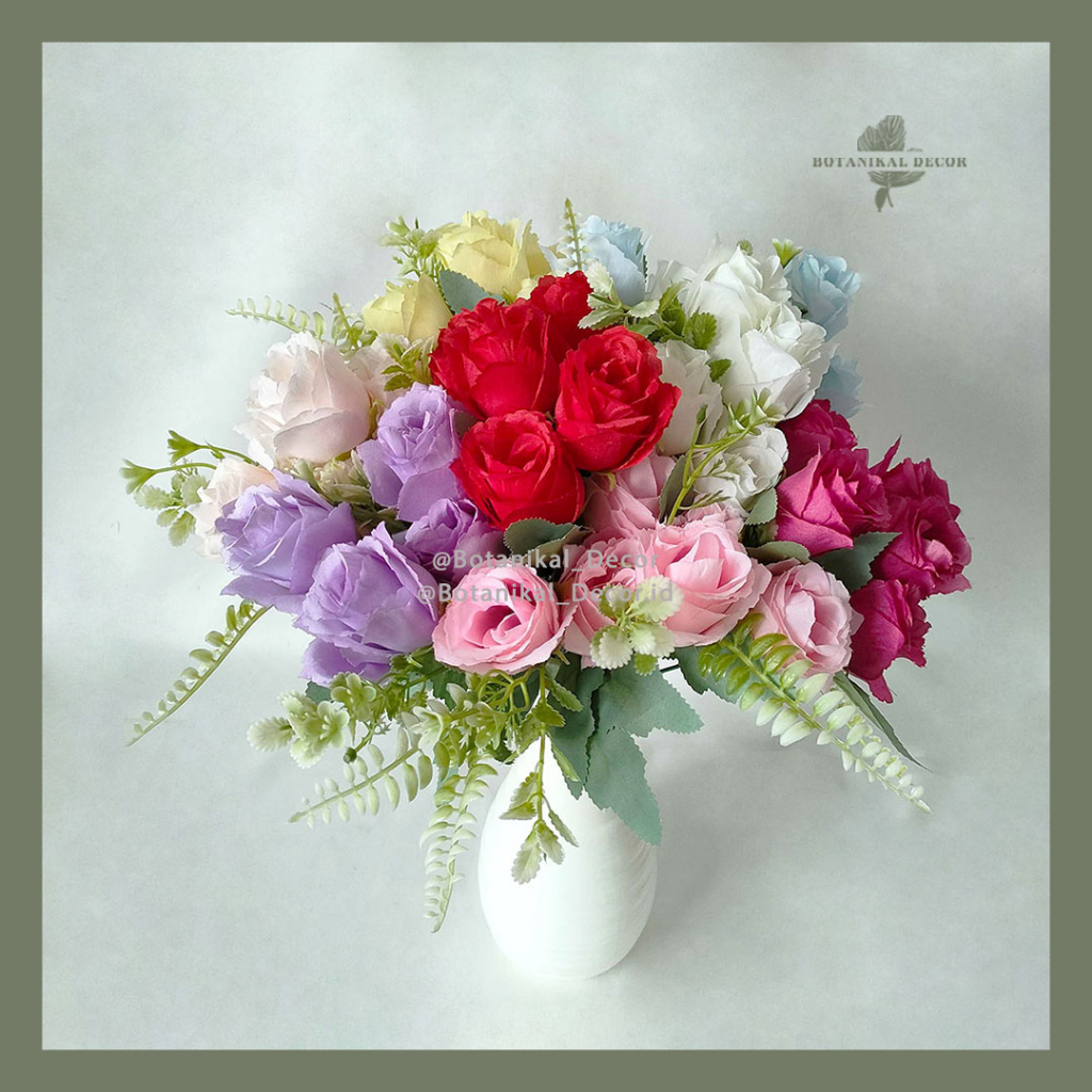 Jual Artificial Spring Rose x6 Bunga Mawar Palsu Bunga Artificial Bunga ...