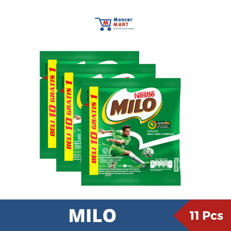 Jual Milo Activ Go Renceng Isi 10 Sachet + Gratis 1 Sachet | Shopee ...