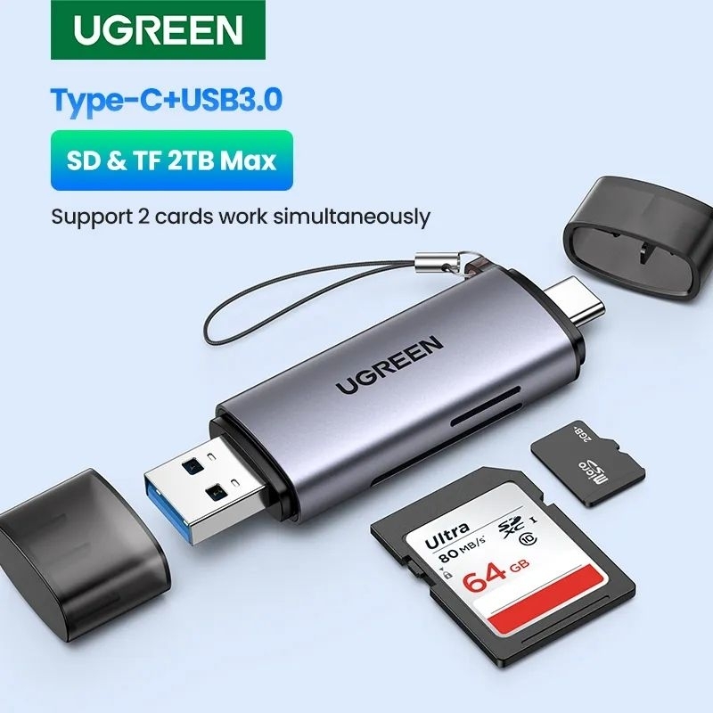 Jual UGREEN Card Reader 2 in 1 USB 3.0 & TYPE C to Micro SD TF Card For ...