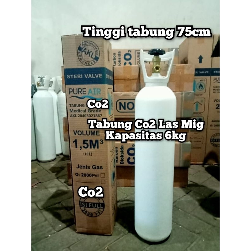 Jual Tabung Co2 Las Mig / Co2 aquascape 1,5m3 kapasitas 6kg + isi siap ...