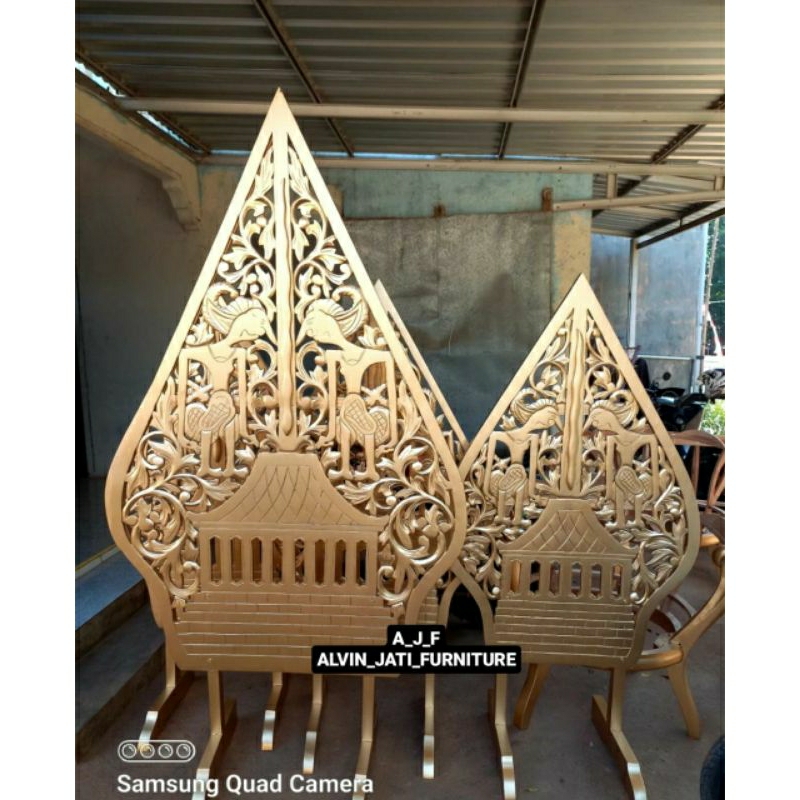 Jual wayang ukir kayu/wayang kayu/Kelir gunungan/kelir wayang/kelir ...