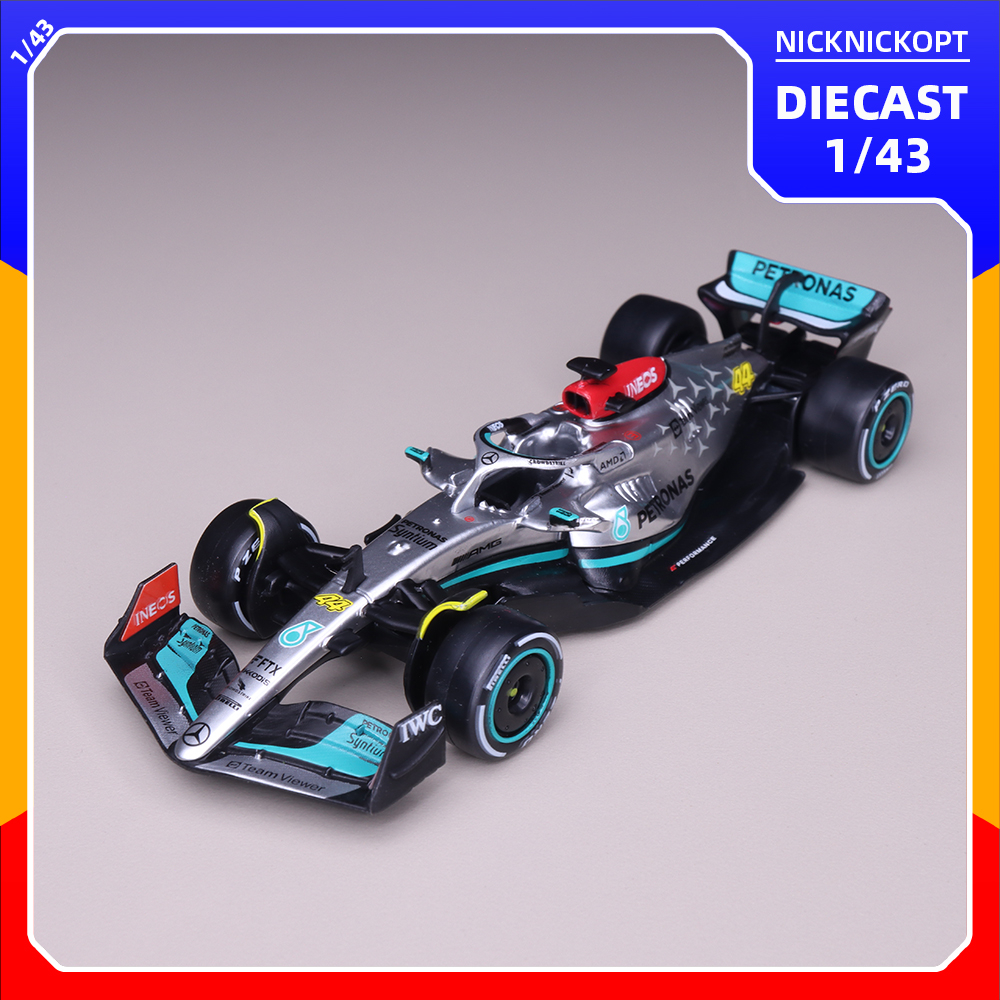 Jual Miniatur Mobil Bburago F1 2021 Mercedes W13 No.44 Hamilton No.63 ...