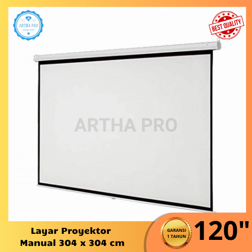 Jual Layar Projector wall manual 120" - Screen Projector gantung 3 ...