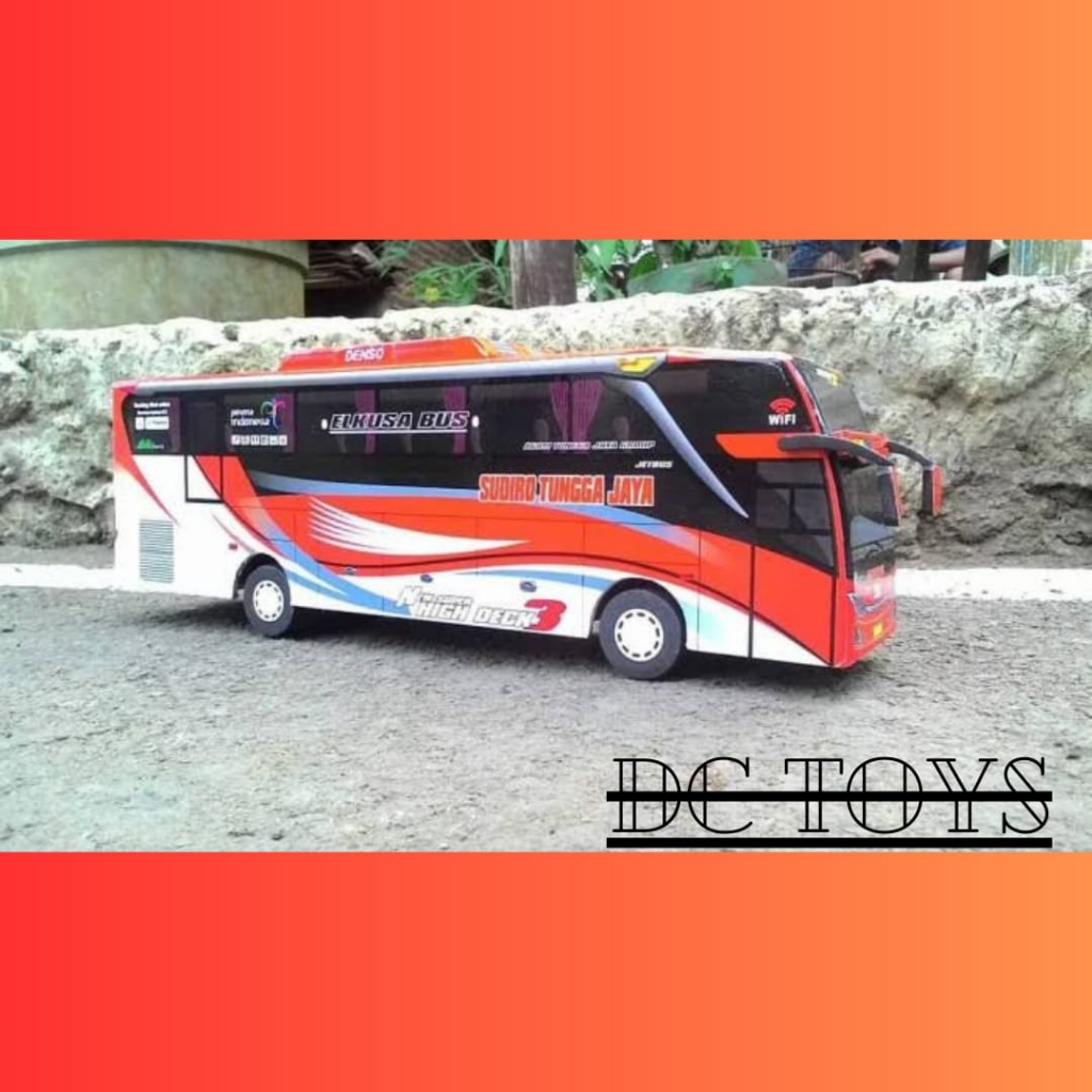 Jual MINIATUR BUS PO TUNGGAL JAYA KIDS PANDA UKURAN 40CM FULL LAMPU ...