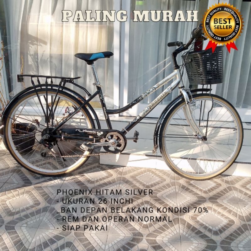 Jual Sepeda wanita cewek perempuan keranjang dewasa ukuran 26 bekas ...